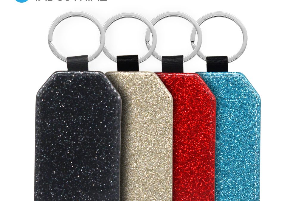 Sublimation Customized Leather Glitter Rectangle Keychain - Dreaming ...